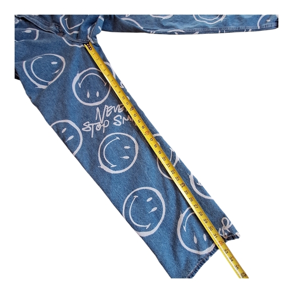 H&M | Jeans | Nwot Smiley Originals X Hm High Waist Smiley Face Wide ...